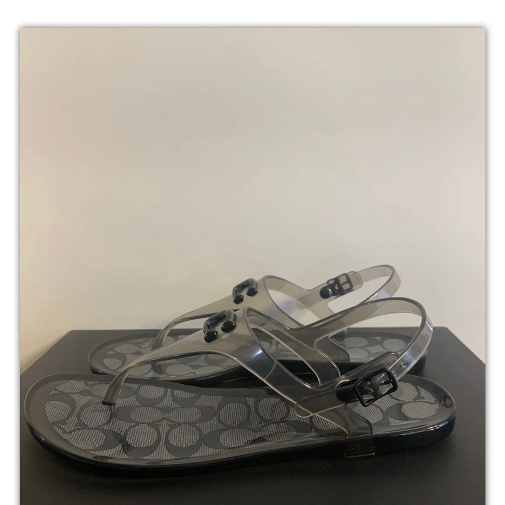 Coach Natalee Black Jelly Sandals - Gem